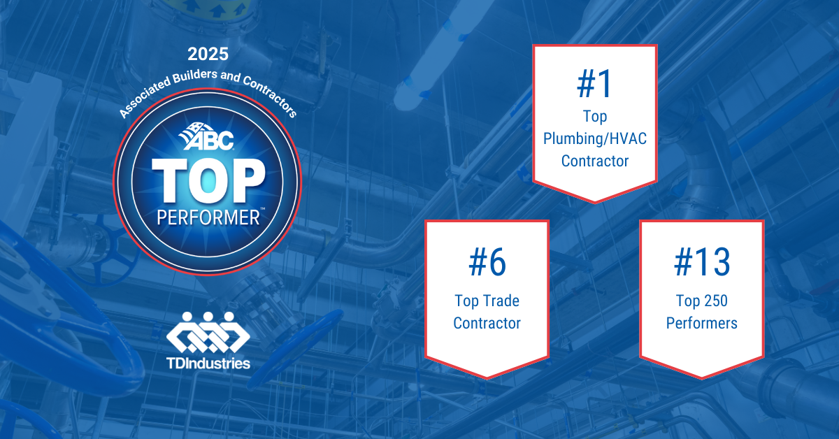 ABC Honors TDIndustries as No. 1 U.S. Contractor for Plumbing and HVAC ...
